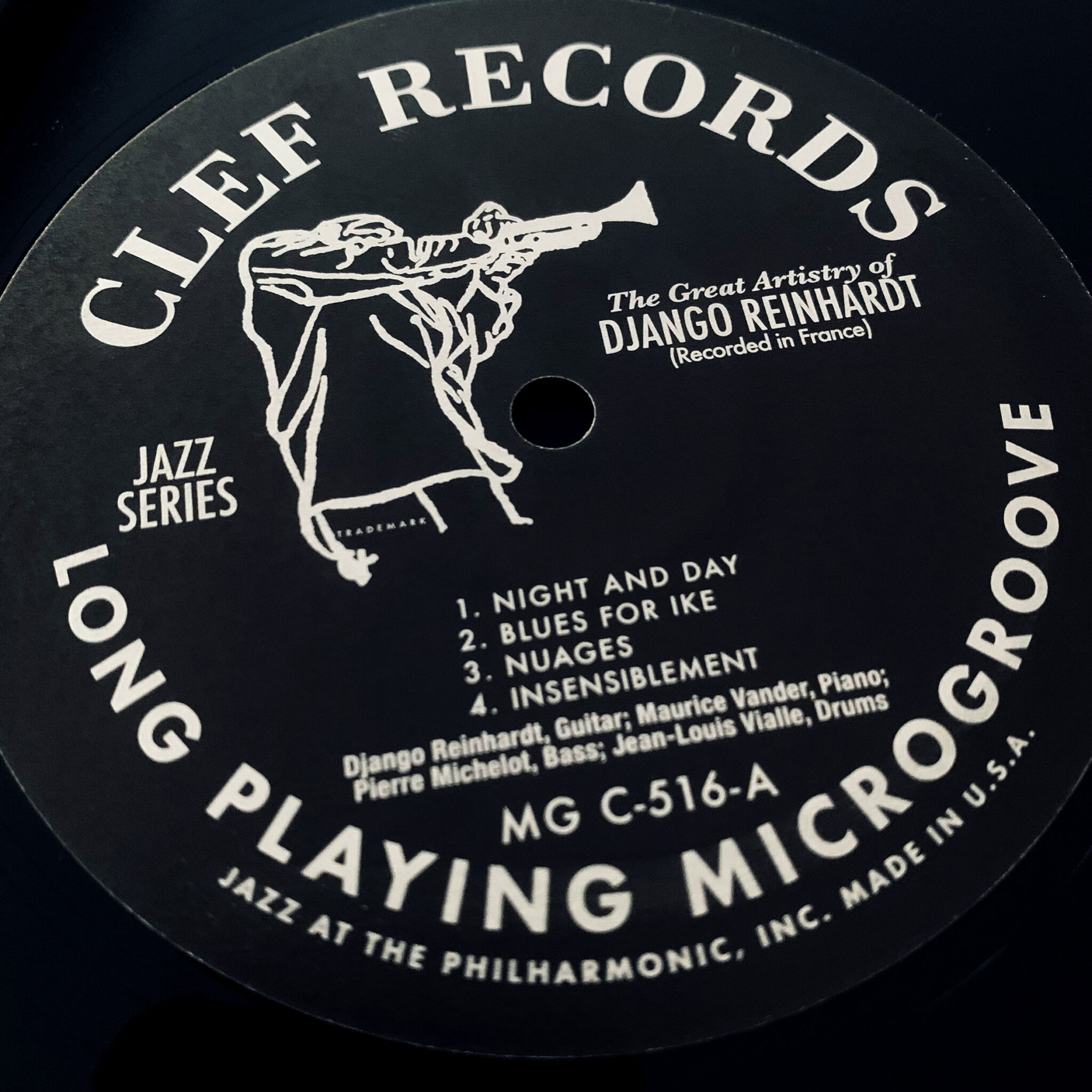 Django Reinhardt – The Great Artistry of – Blue Star / Clef Records – 1953 – 45 RPM – Sam Records